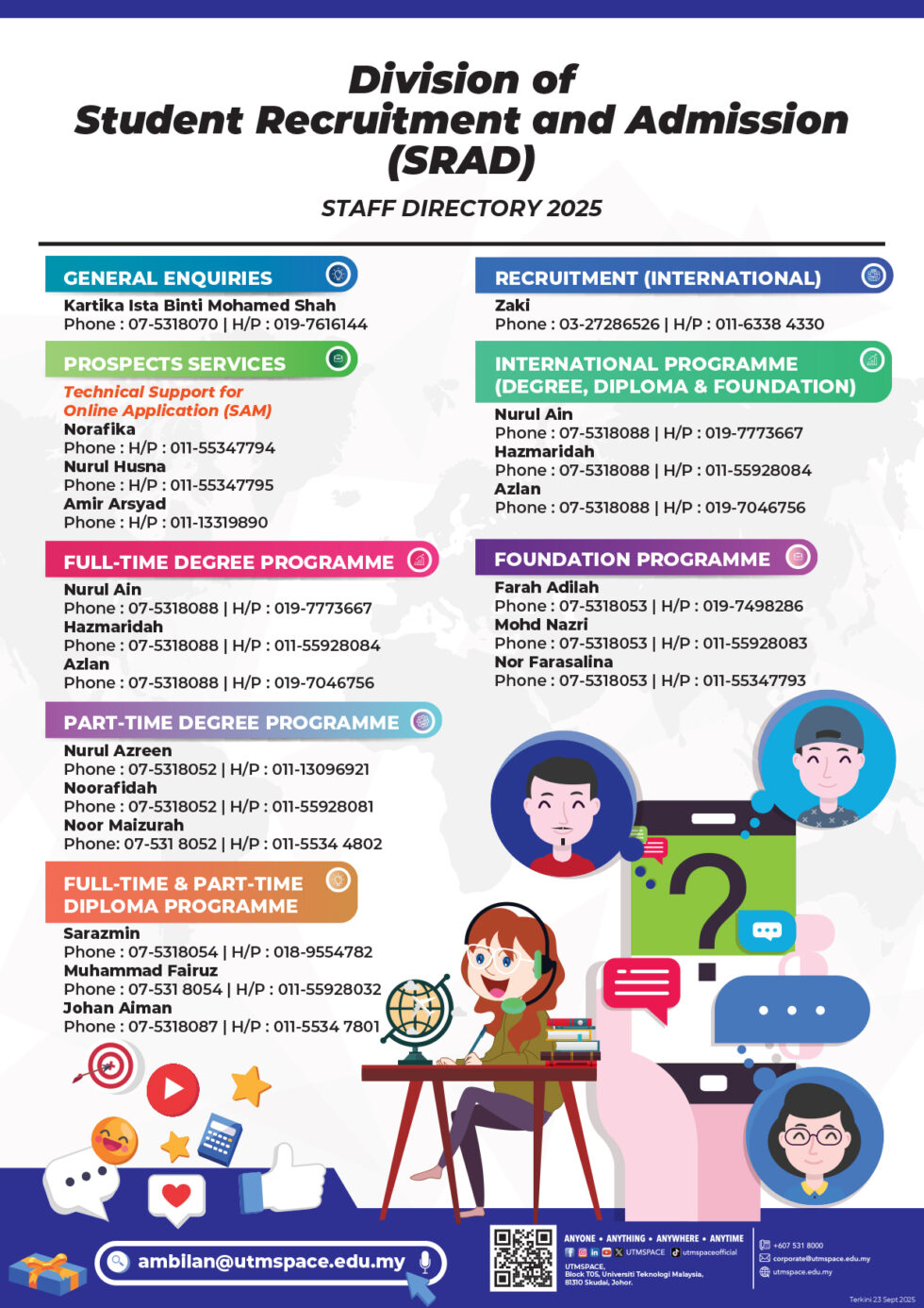 Admission – Staff Directory | SPACE UTM
